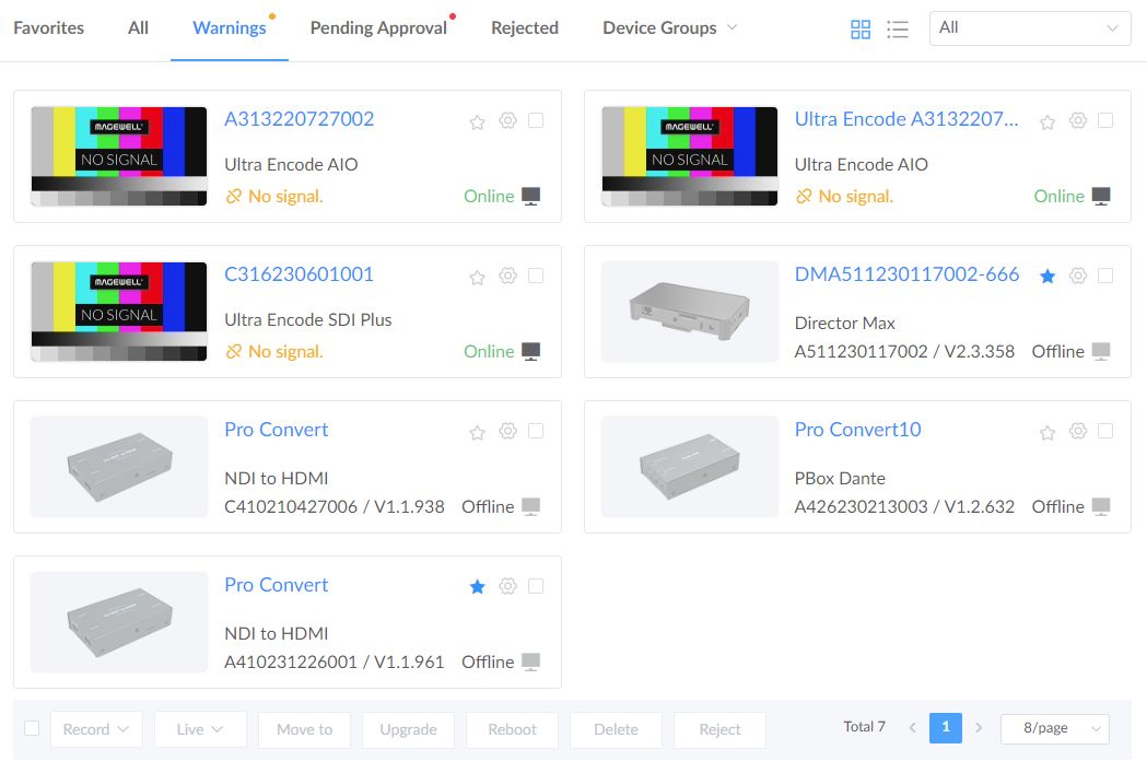 Manage Device Warnings - Control Hub Documentation