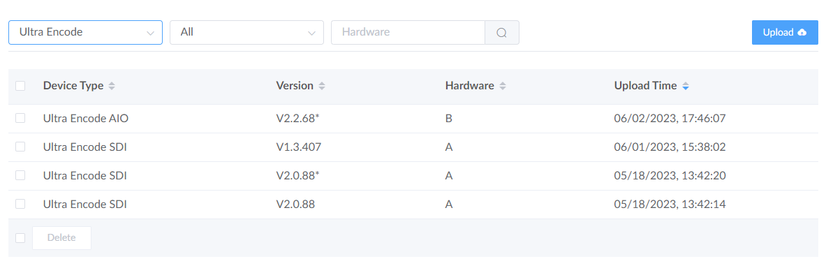 Manage Firmware Files - Control Hub Documentation