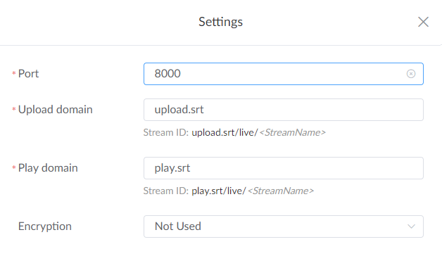 Manage SRT Live Server - Magewell Cloud Documentation